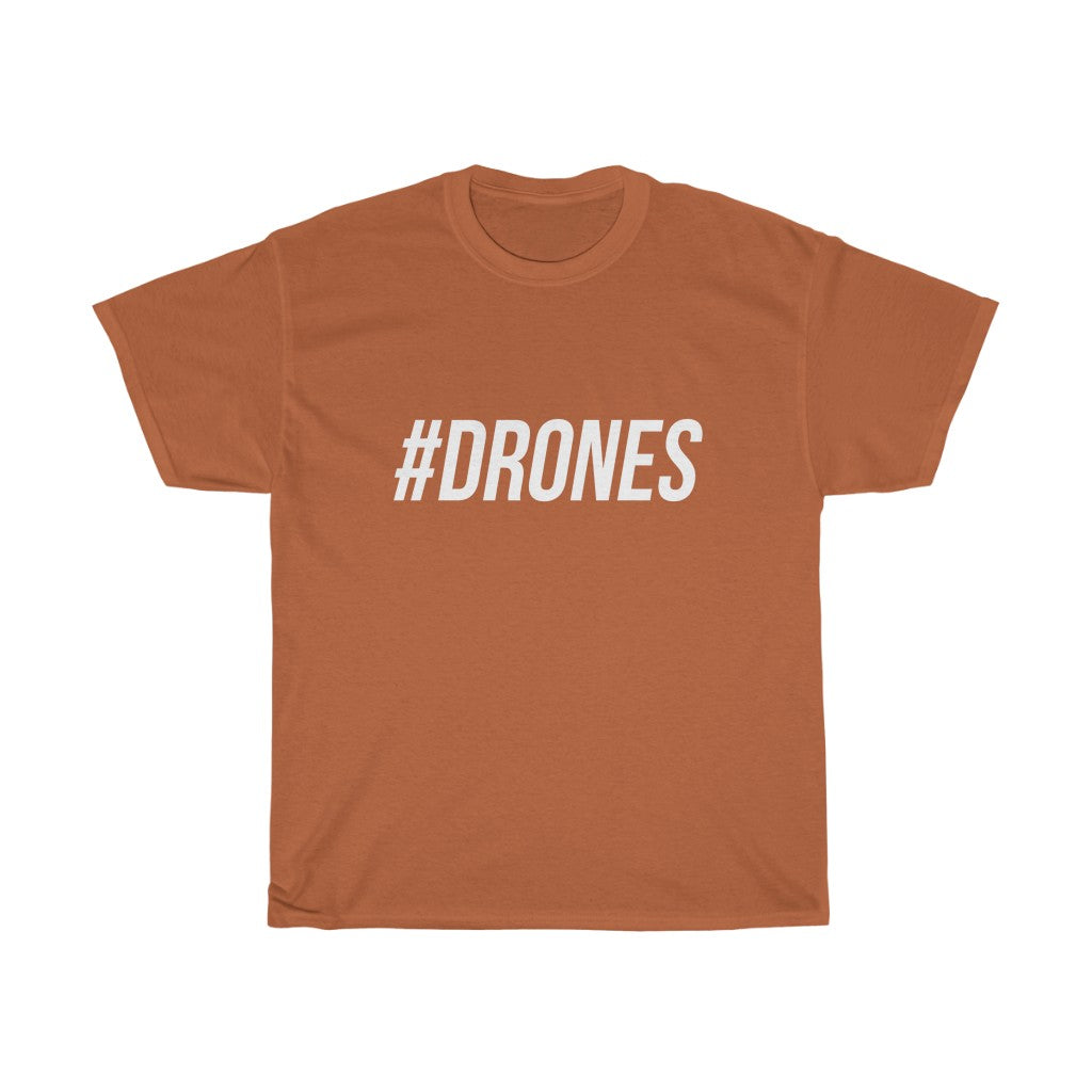 White "#DRONES" Unisex T-Shirt – Influential Drones